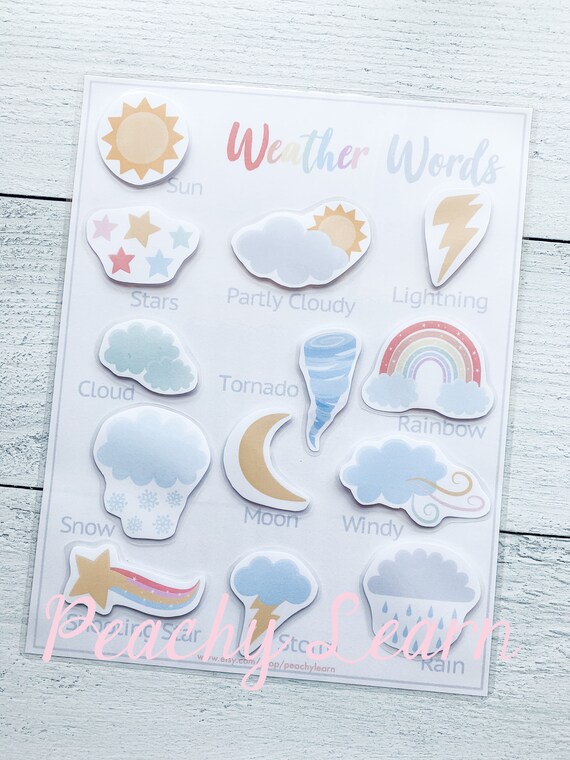 Weather Matching Memory Game Learning Preschool | Etsy