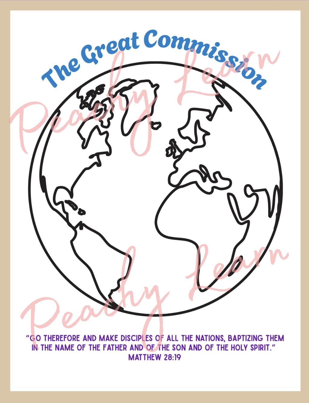 The Great Commission Craft, Marea Trimitere, Painting Gluing Coloring ...