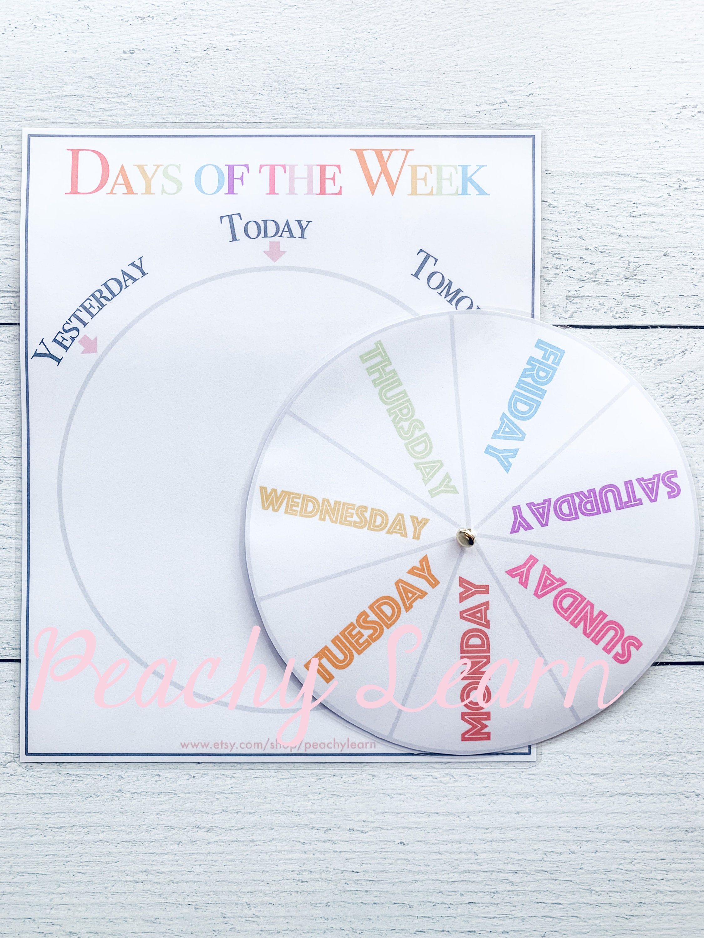 Days of the Week Wheel, Learning, Preschool, Homeschool, Educational ...