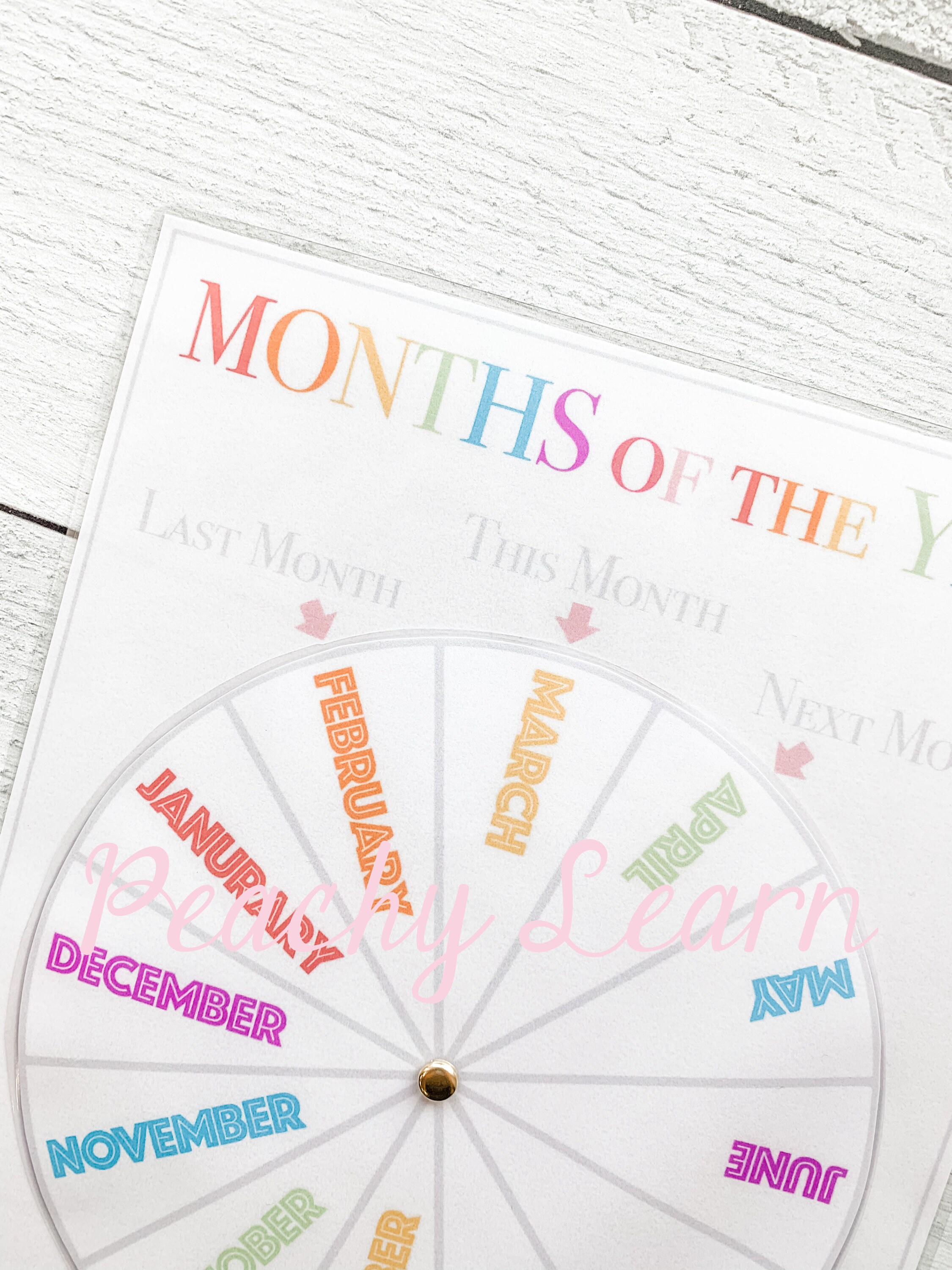 Months of the Year Wheel, Learning, Preschool, Homeschool, Educational ...