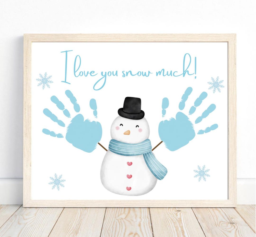Snowman Winter Handprint, Handprint Craft, Children Winter Activity ...