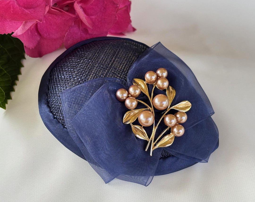 Woman's Kippah - Fascinator - Navy Blue - Yarmulke for Women - Head ...