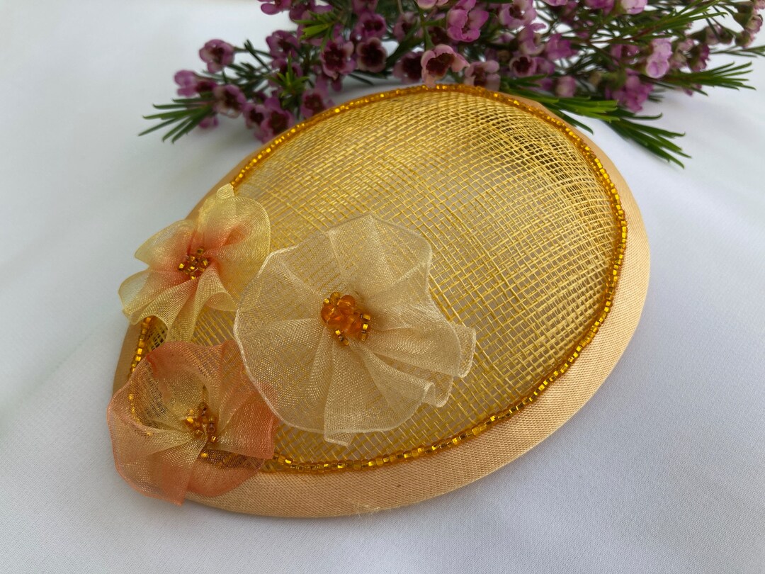 Woman's Kippah - Fascinator - Yellow, Orange - Yarmulke for Women ...