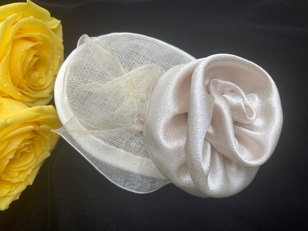 Woman's Kippah - Fascinator - Ivory - Rosette - Bride, Wedding, Bridal ...