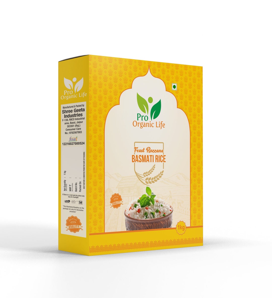 Pro Organic Life Feast Rozana Basmati Rice-2kg. - Etsy
