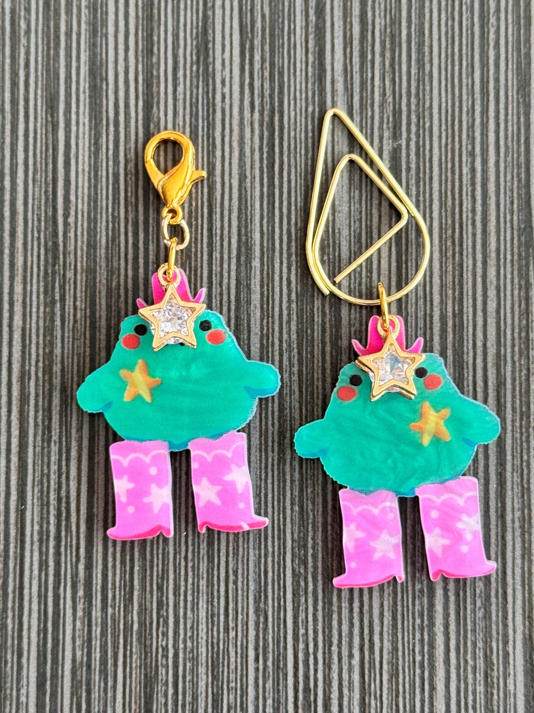 Simple Deputy Frog Dangle Charm Clasp OR Paperclip, Clasp Accessory ...