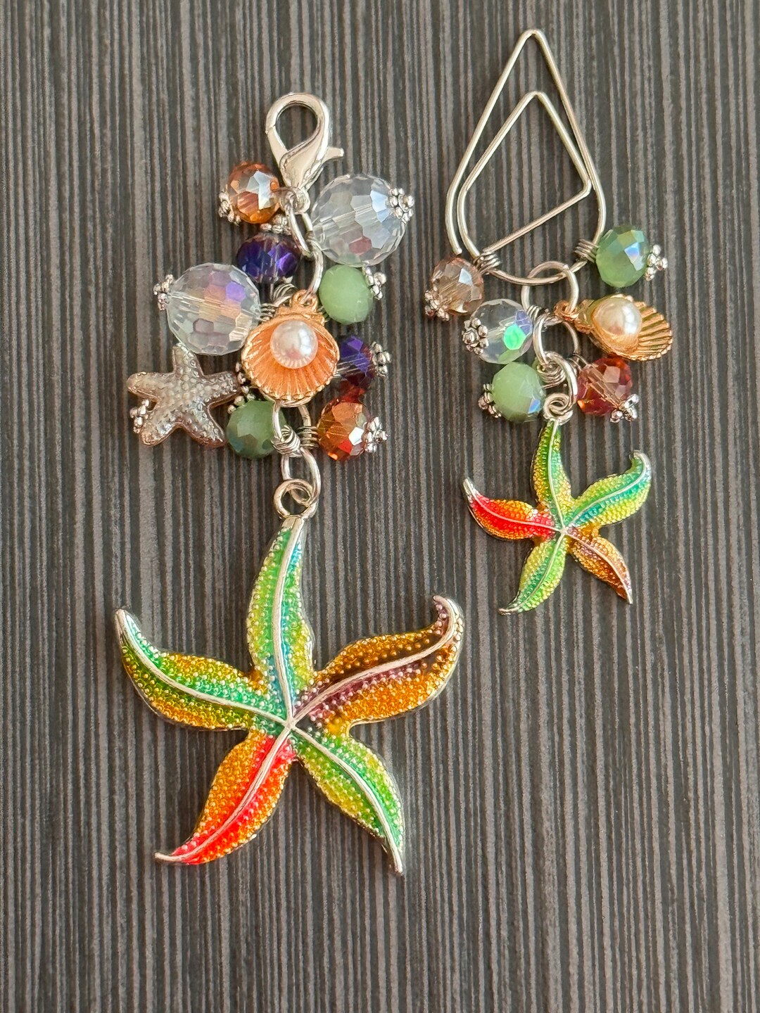Starfish Wishes Dangle Charm Clasp OR Paperclip, Dangler Accessory ...