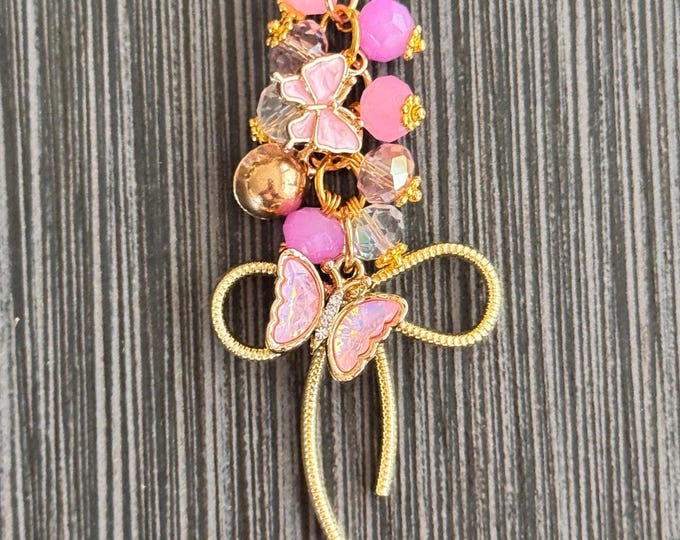 Butterfly Ribbon Bow Dangle Charm, Clasp Charm, Dangler Charm, Clasp ...