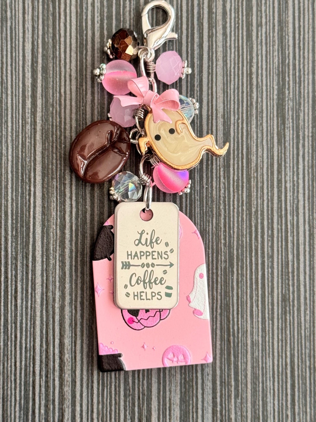 Spooky Coffee Helps Dangle Charm, Clasped Accessory, Clasp Charm ...