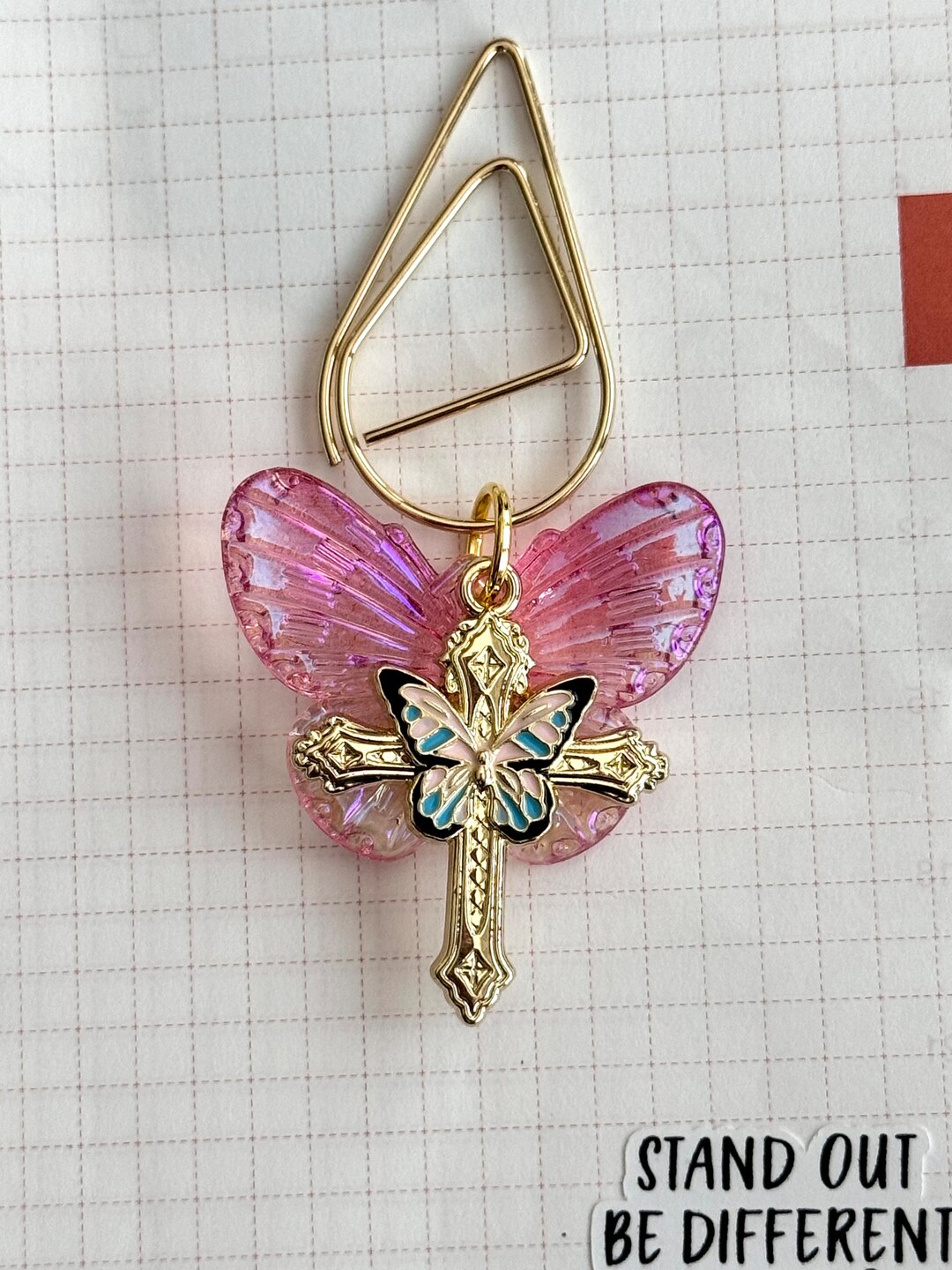 Butterfly Hope Dangle Paperclip, Decorative Accessory, Paperclip ...