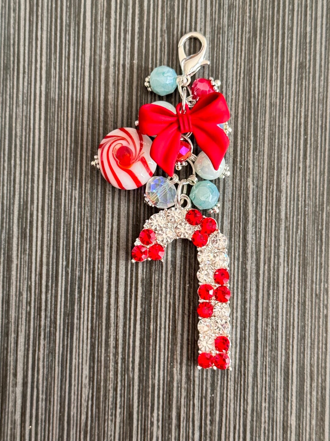 Large Candy Cane Dangle Charm, Clasp Accessory, Clasp Charm, Dangler ...