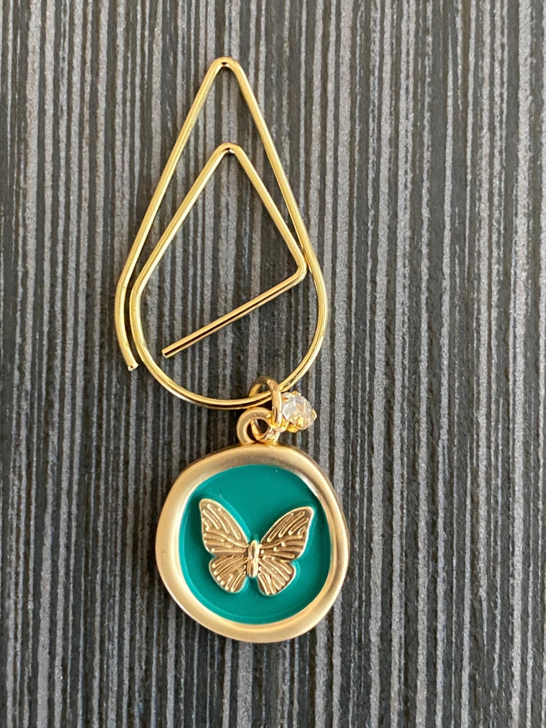 Green Butterfly Stamp Dangle Paperclip, Decorative Accessory, Paperclip ...