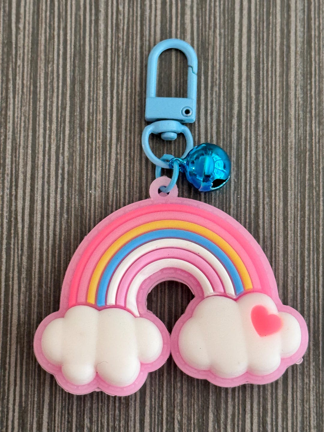 Large Simple Rainbow Dangle Charm Keychain, Clasp Accessory, Clasped ...