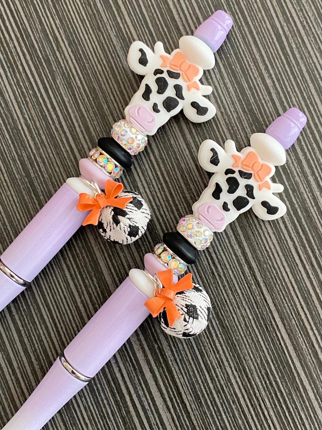 Lavender Cow Silicone Beaded Pen, Dangle Charm, Black Ink, Year Round ...