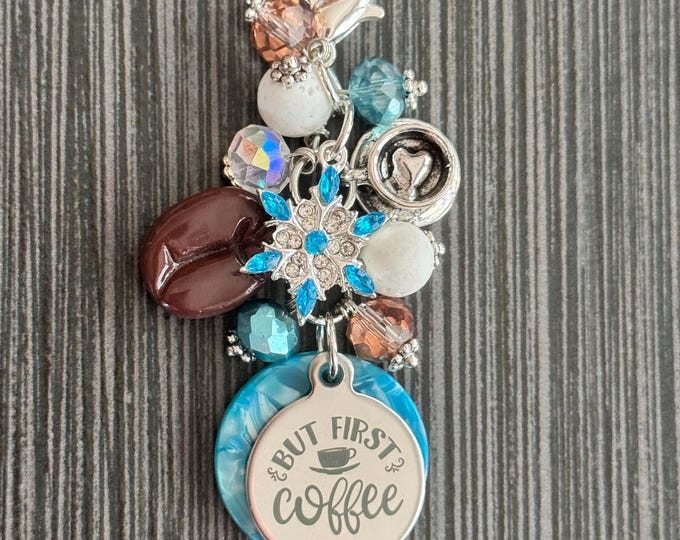 Frosted Coffee Dangle Charm, Clasped Accessory Dangler Charm, Sparkle ...