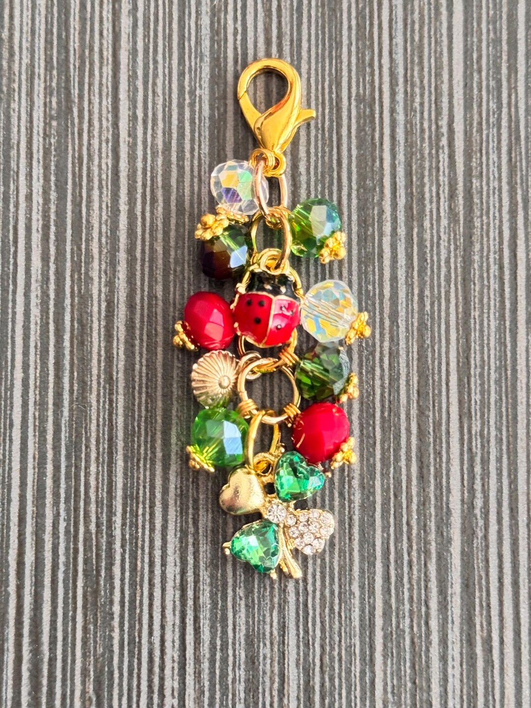 Happy Shamrock Dangle Charm, Clasp Accessory, Clasped Charm, Dangler ...