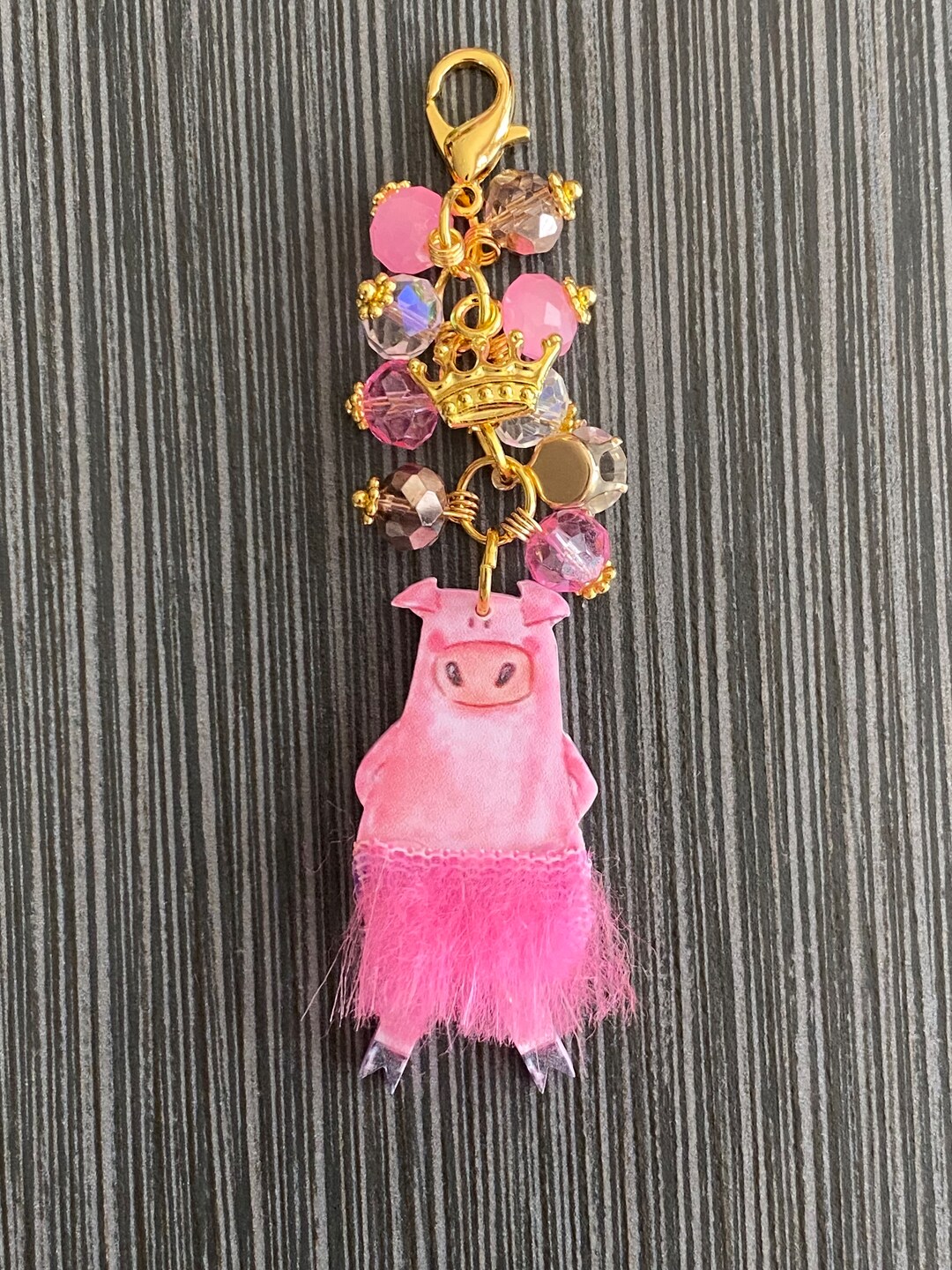Ballerina Piggie Dangle Charm, Clasp Accessory, Clasped Charm, Dangler ...