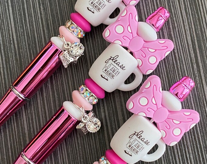 Reading Cup Silicone Beaded Pen, Dangle Charm, Black Ink, Year Round ...