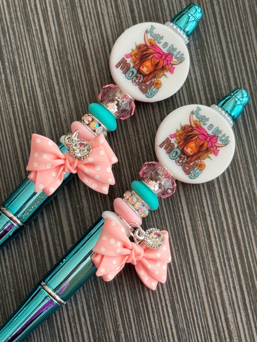 Moody Cow Silicone Beaded Pen, Dangle Charm, Black Ink, Year Round ...