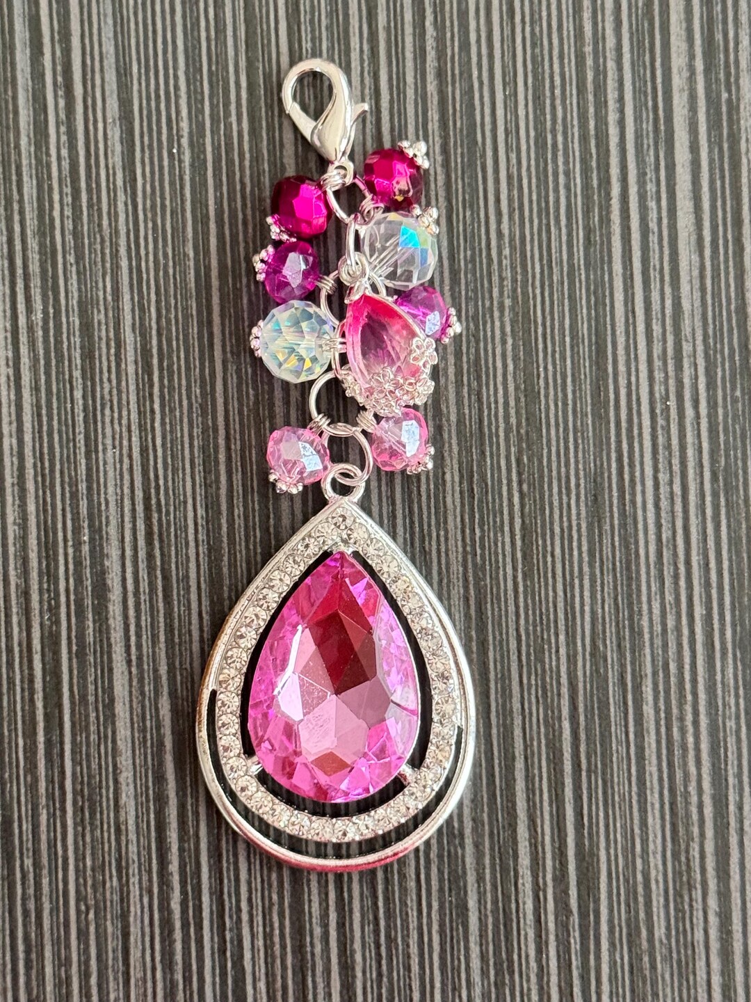 Large Tear Drop Dangle Charm, Clasp Accessory, Clasped Charm, Dangler ...