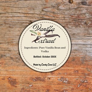 Vanilla Extract Label Template - Printable Gift Sticker, Personalize ...