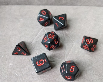 D&D Dice Set / Red Black balrog's Shadow Dnd - Etsy