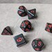 Neon Red and Black Dnd Dice Set Polyhedral Dice Set D&D | Etsy