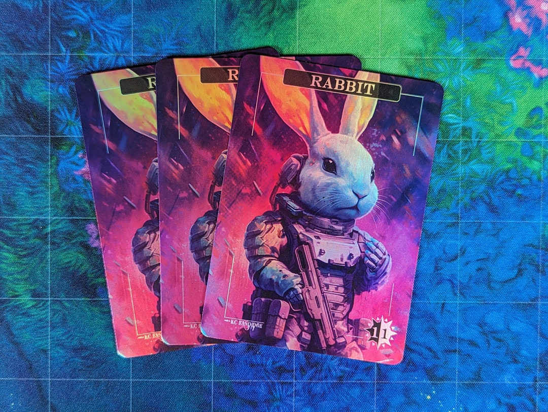 Rabbit Foil Tokens - Magic Proxies - Full Art Proxy - 3 Card Pack - Etsy
