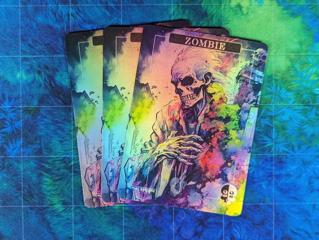 Zombie Foil Tokens Magic Proxies Full Art Proxy 3 Card Pack Etsy