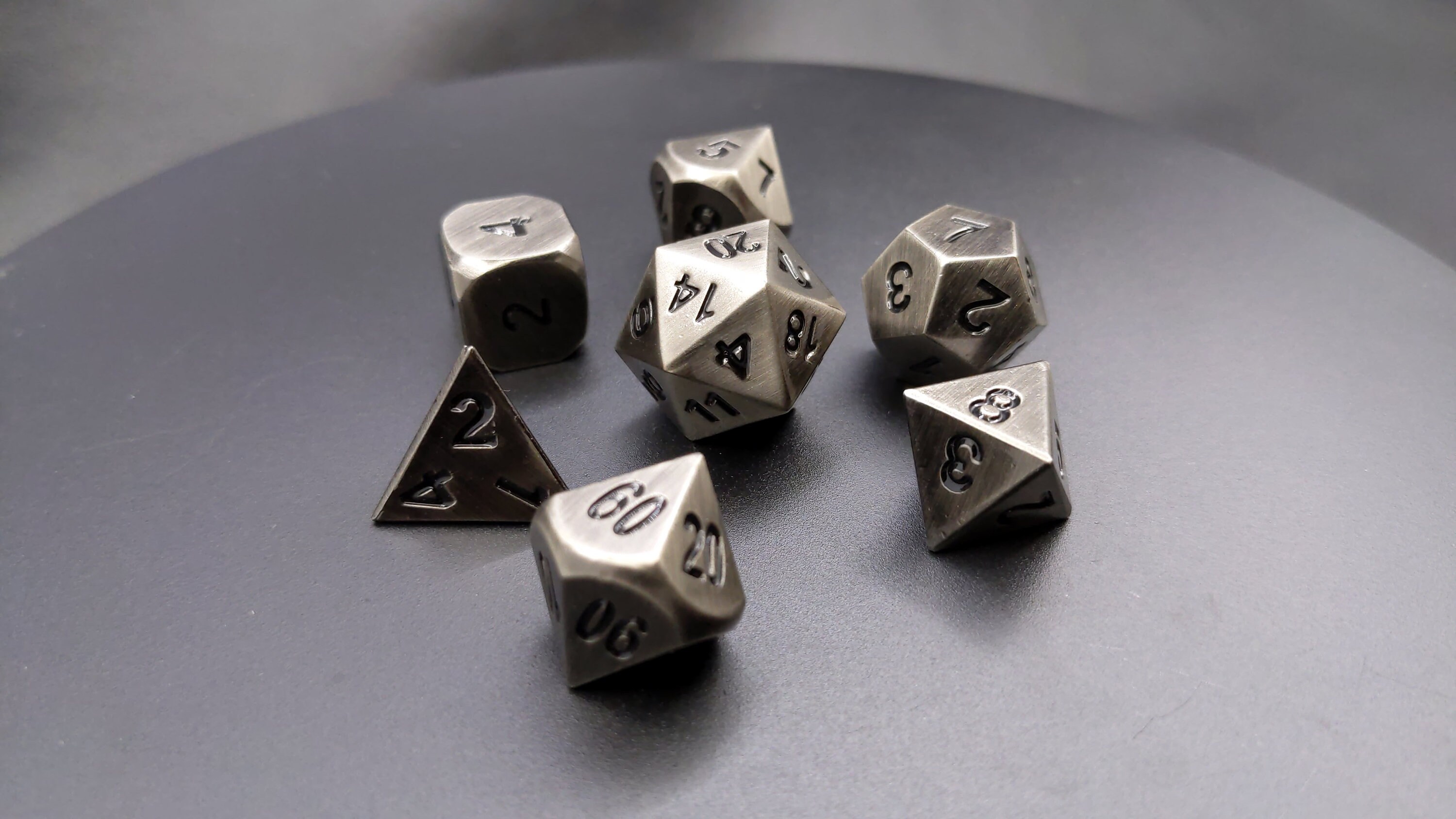 Antique Silver Metal Polyhedral Dice D&D Dice TTRPG Dice - Etsy UK