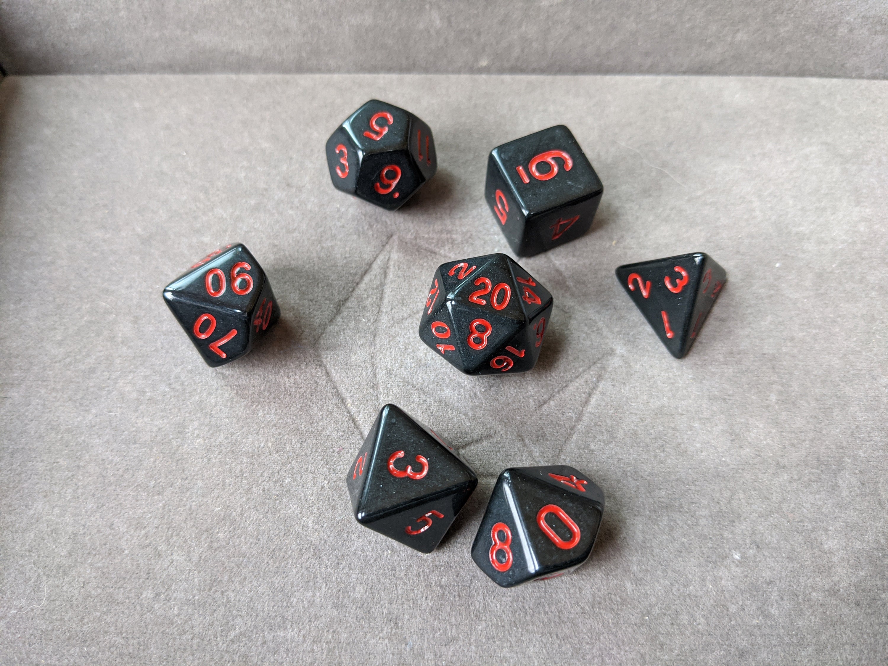 Neon Red and Black - Dnd Dice Set - Polyhedral Dice Set - D&D Dice ...