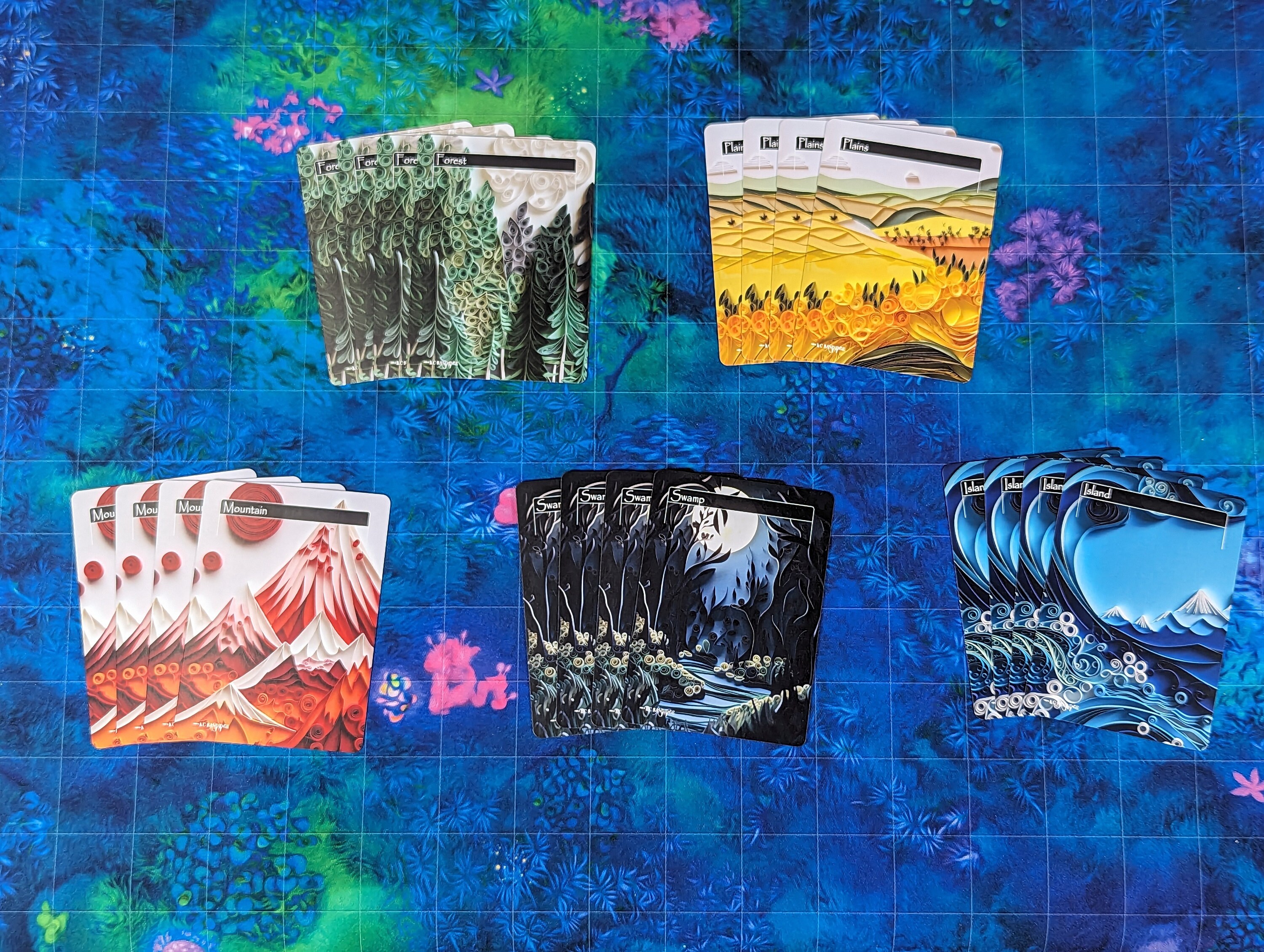 Basic Lands - Magic Proxies - Full Art Proxies - Paper Quilling Style ...