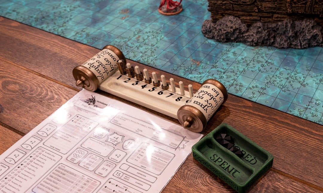 D&D Spell Slot Tracker - Scroll Themed - Dungeons and Dragons 5e/3.5 ...