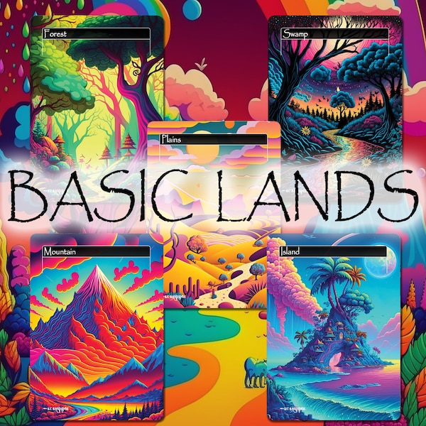 Mtg Basic Land Art - Etsy