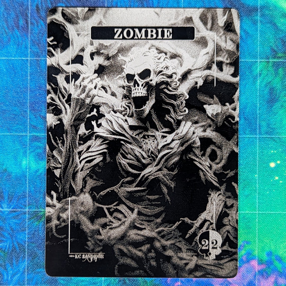 Zombie Metal Token - 0.5mm Thick Aluminum Card - Full Art Token - Magic ...