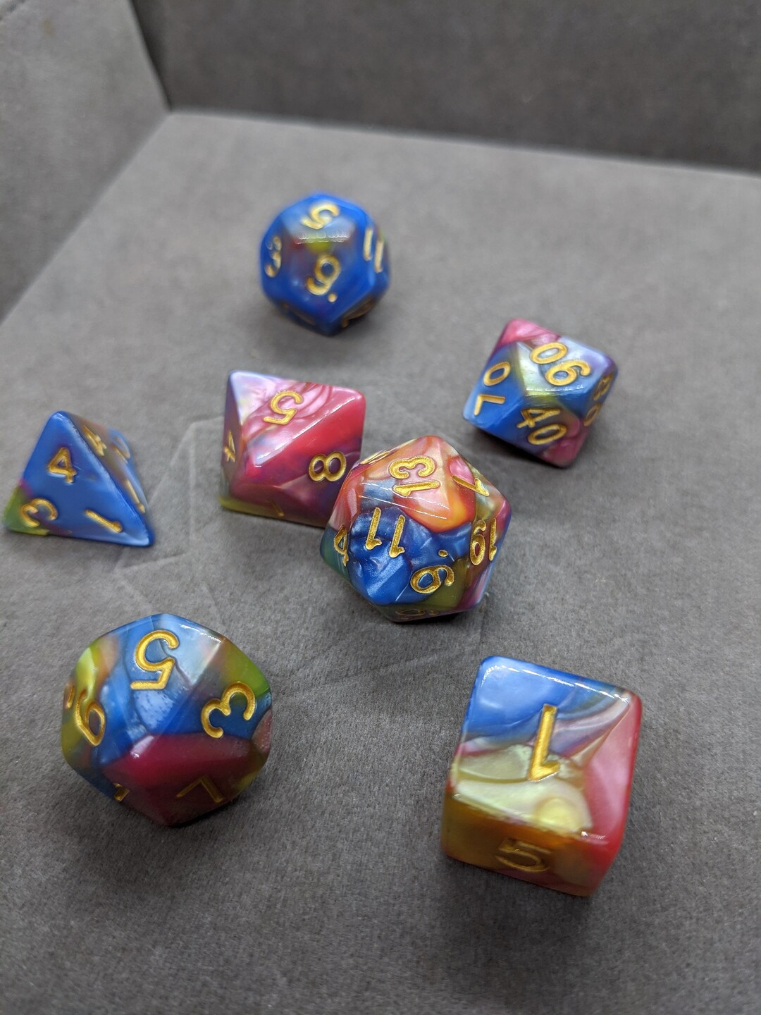 Pink and Blue Stained Glass Dice (acrylic Dice, Not Actually Glass ...