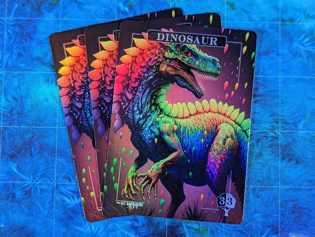 Dinosaur Foil Tokens - Magic Proxies - Full Art Proxy - 3 Card Pack - Etsy