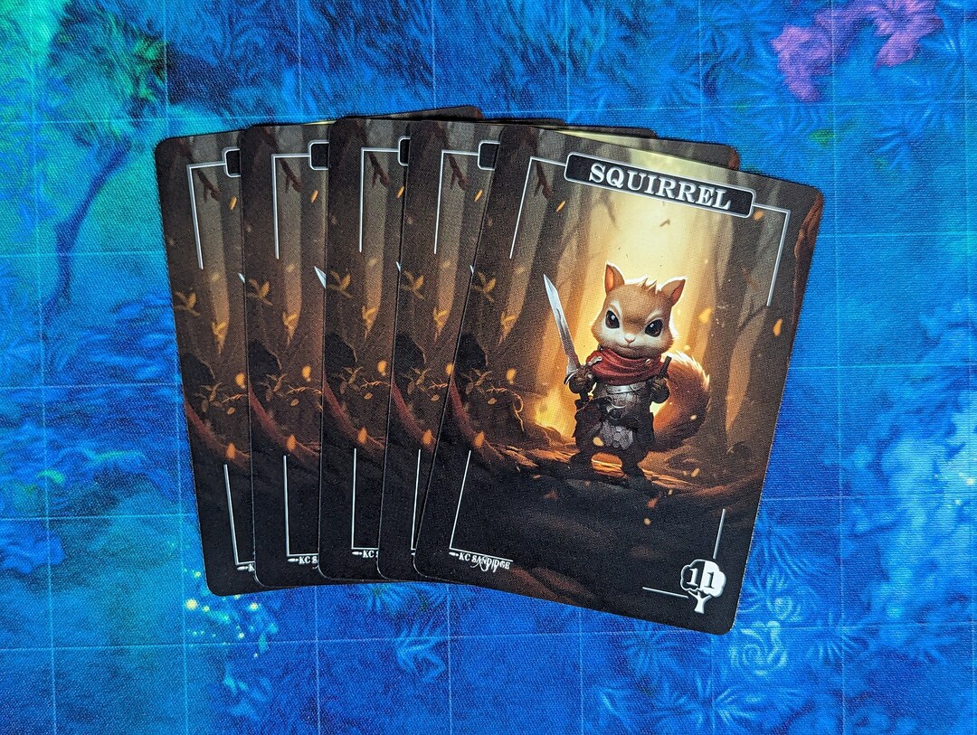 Squirrel Tokens Chibi Magic Proxies Full Art Proxy 5 Card Pack - Etsy