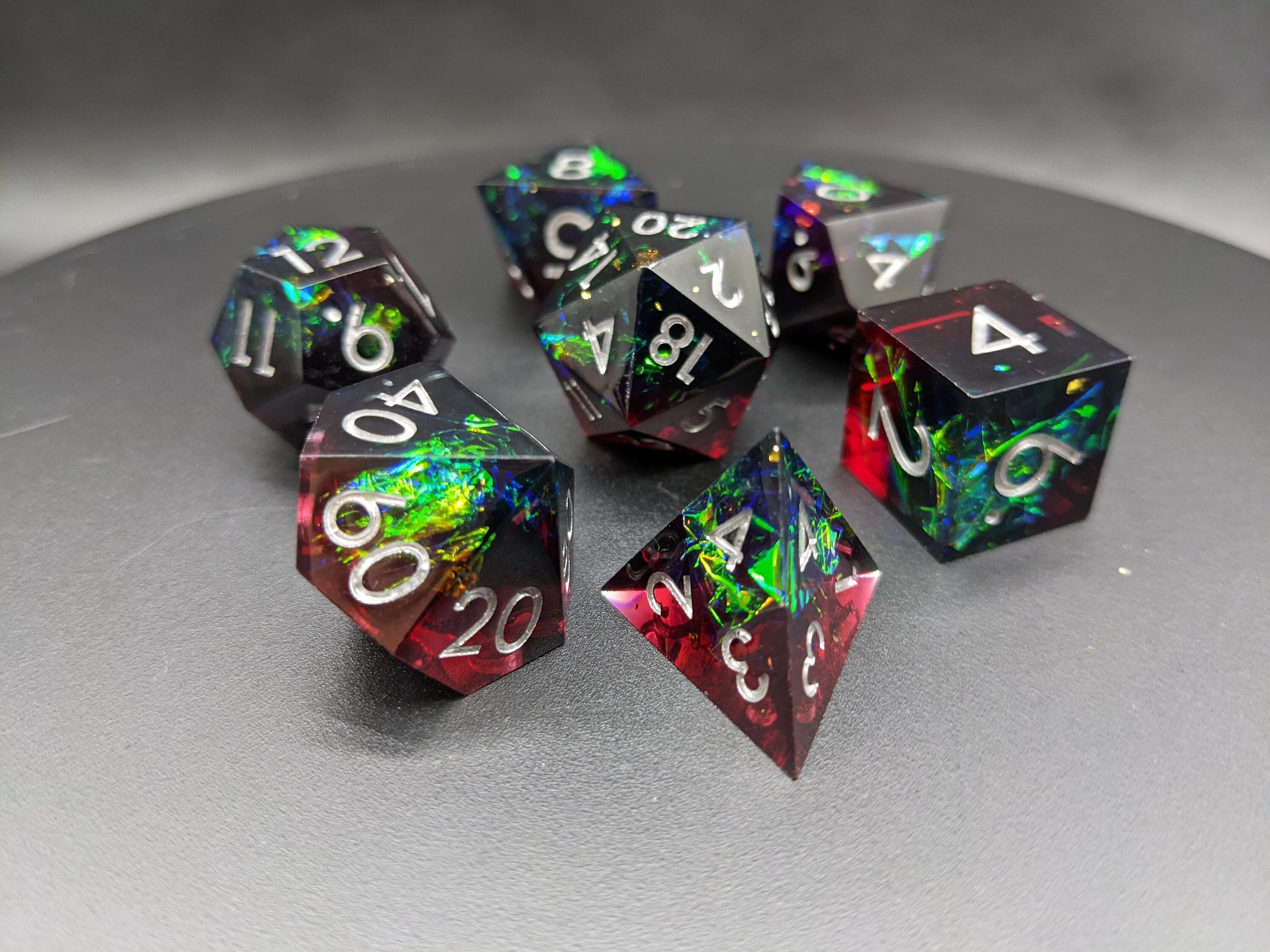 Prismatic Spray Sharp Edge Dice Dnd Dice Set Polyhedral | Etsy