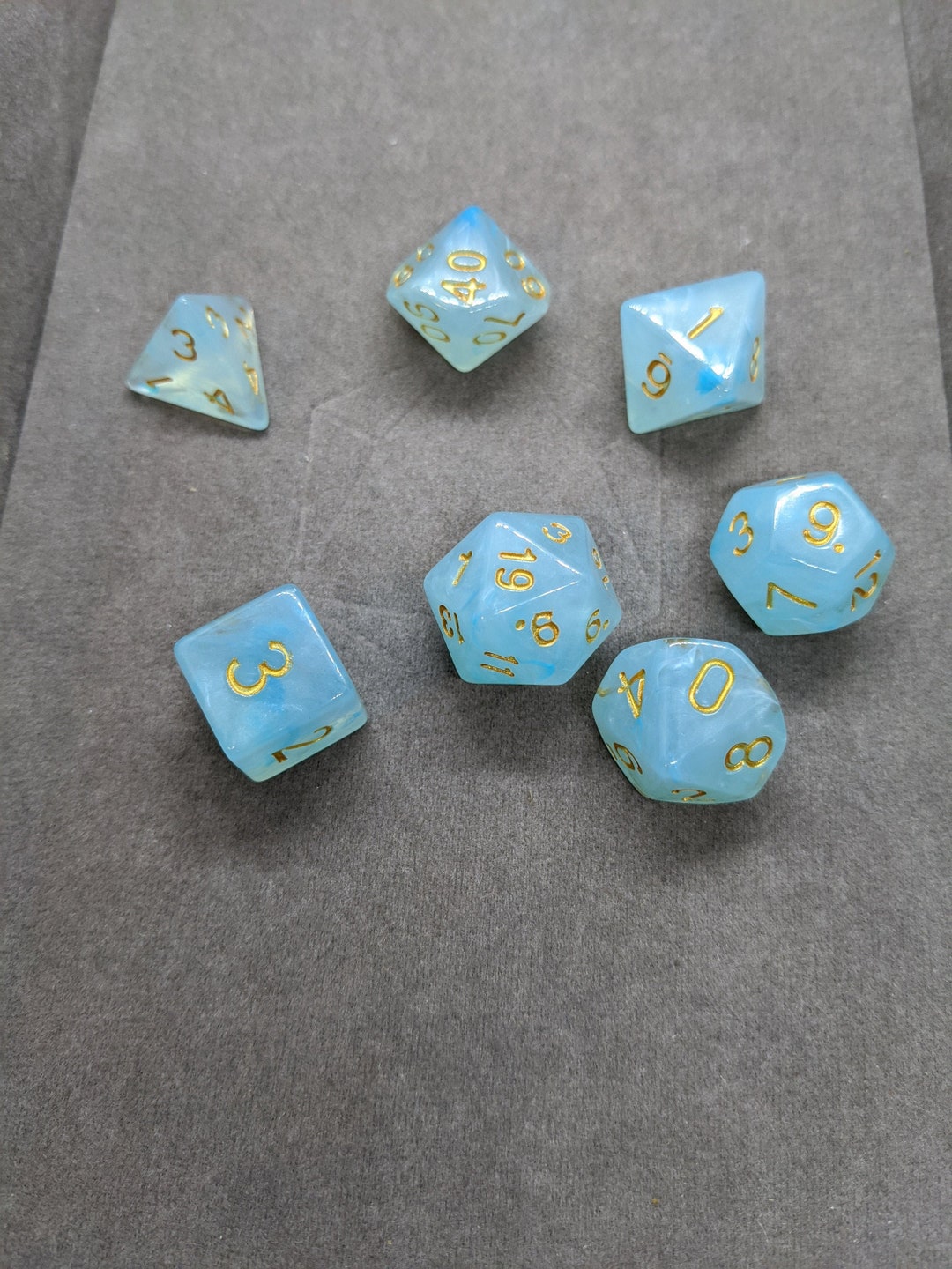 Translucent Blue Ice Dice - Dnd Dice Set - Polyhedral Dice Set - D&D ...