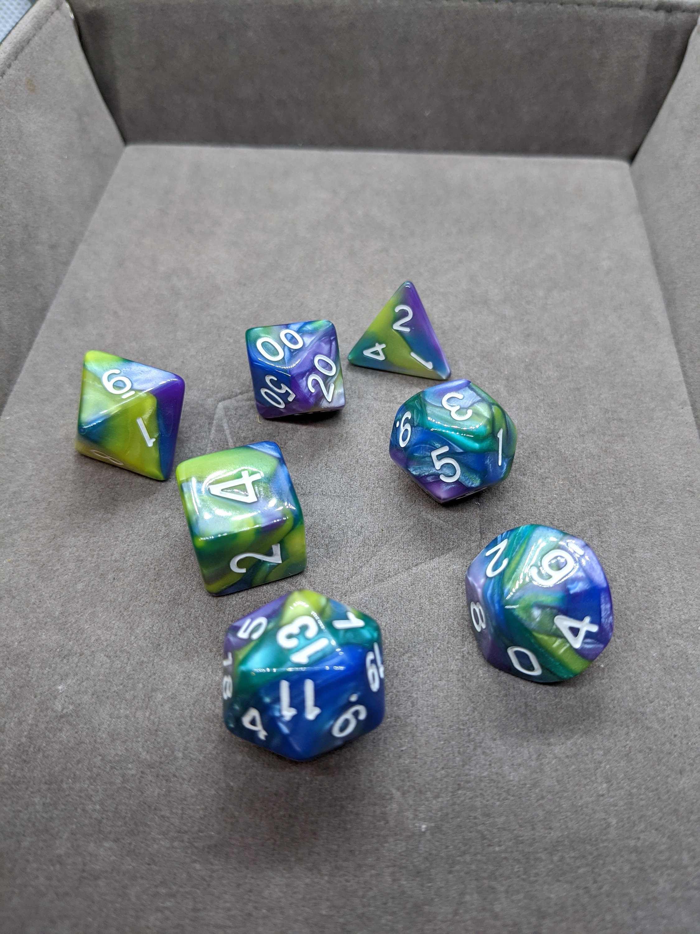 Blue and Purple Stained Glass Dice Dnd Dice Set Polyhedral | Etsy