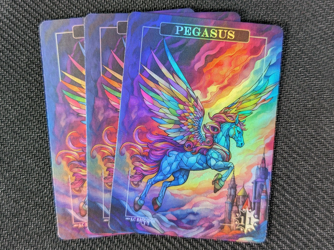 Pegasus Foil Tokens - 3 Card Pack - Etsy