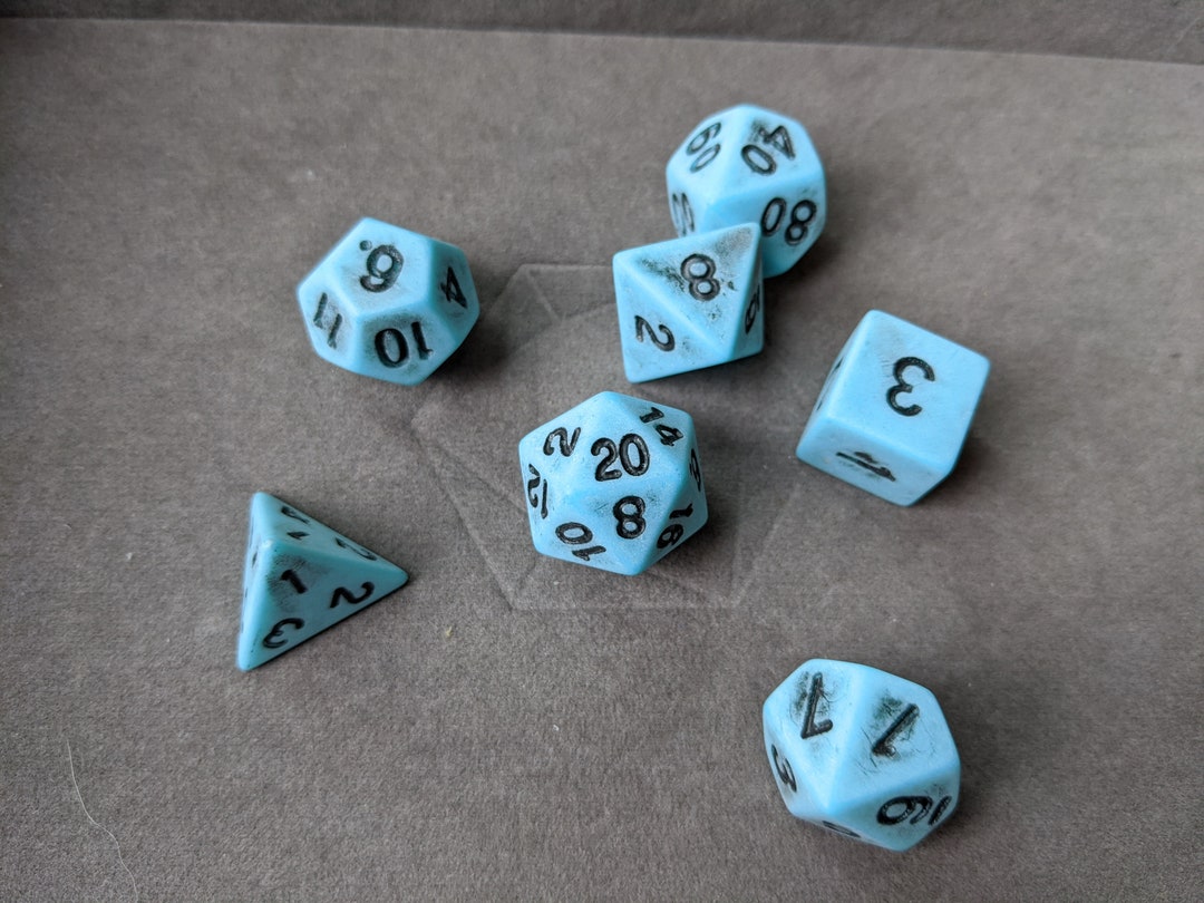 Blue Bones - Dnd Dice Set - Polyhedral Dice Set - D&D Dice - TTRPG Dice ...