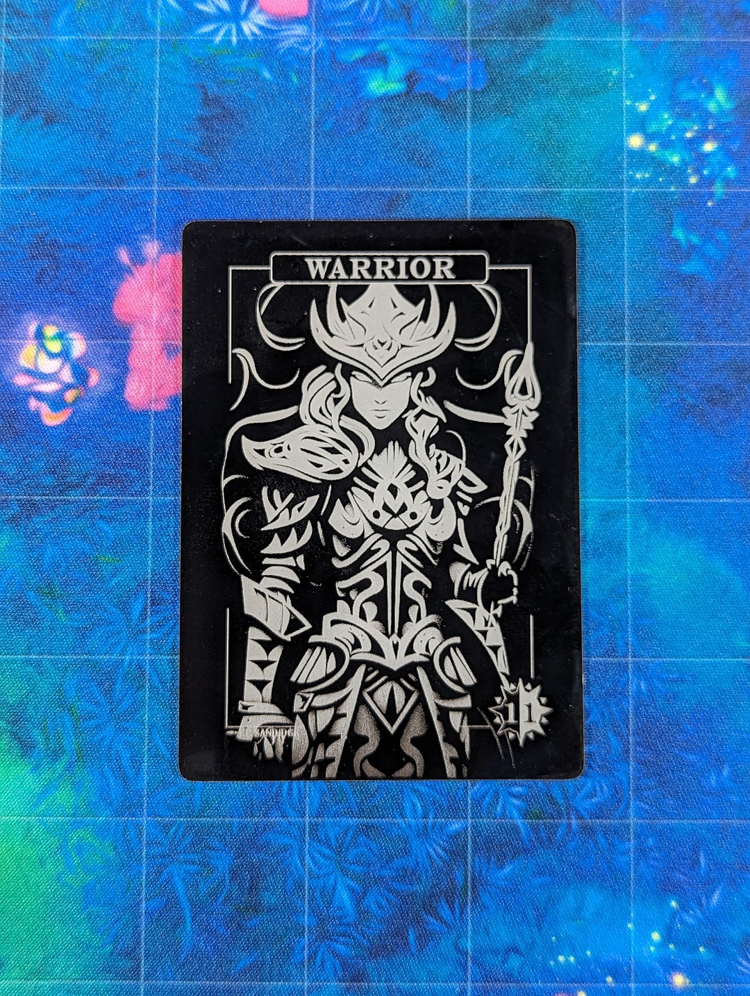 Warrior Metal Token - 0.5mm Thick Aluminum Card - Full Art Token ...
