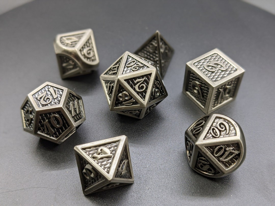 Black Dragon Scale - Metal Polyhedral Dice - D&D Dice - TTRPG Dice - Etsy