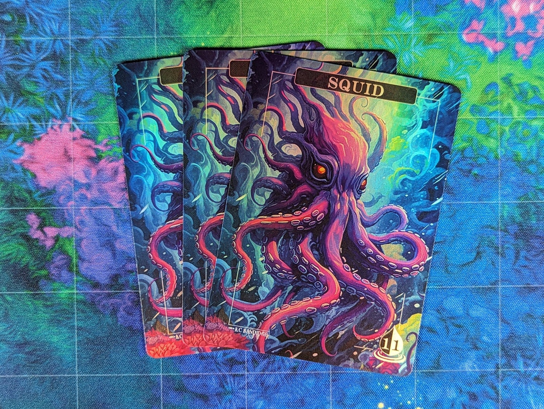 Squid Foil Tokens - 3 Card Pack - Etsy