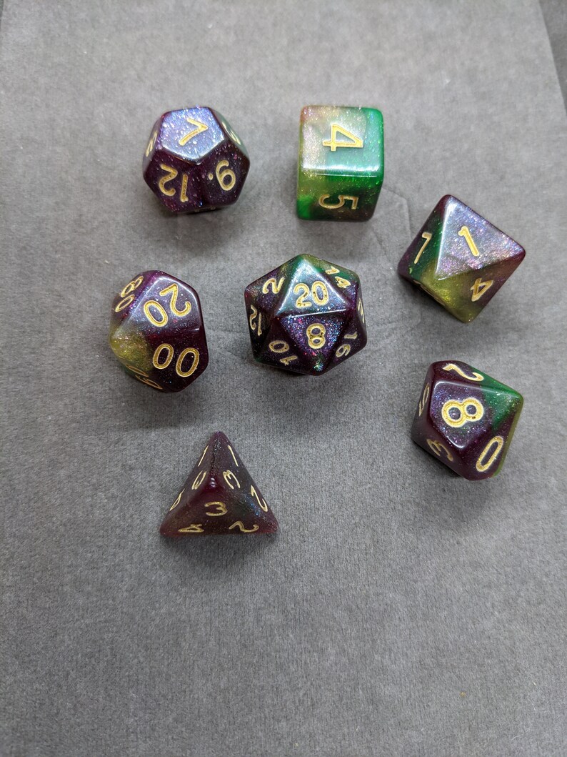 Fox Fur Nebula Galaxy Set - Dnd Dice Set - Polyhedral Dice Set - D&D ...
