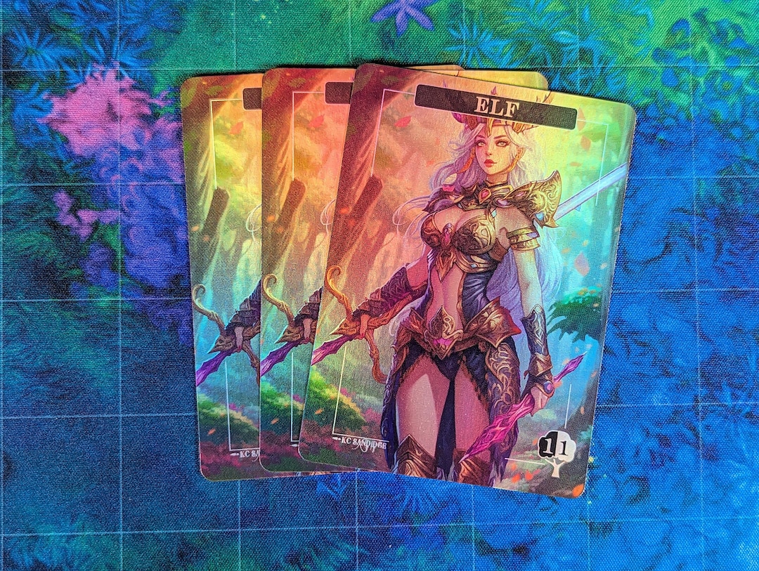 Elf Foil Tokens Magic Proxies Full Art Proxy 3 Card Pack - Etsy