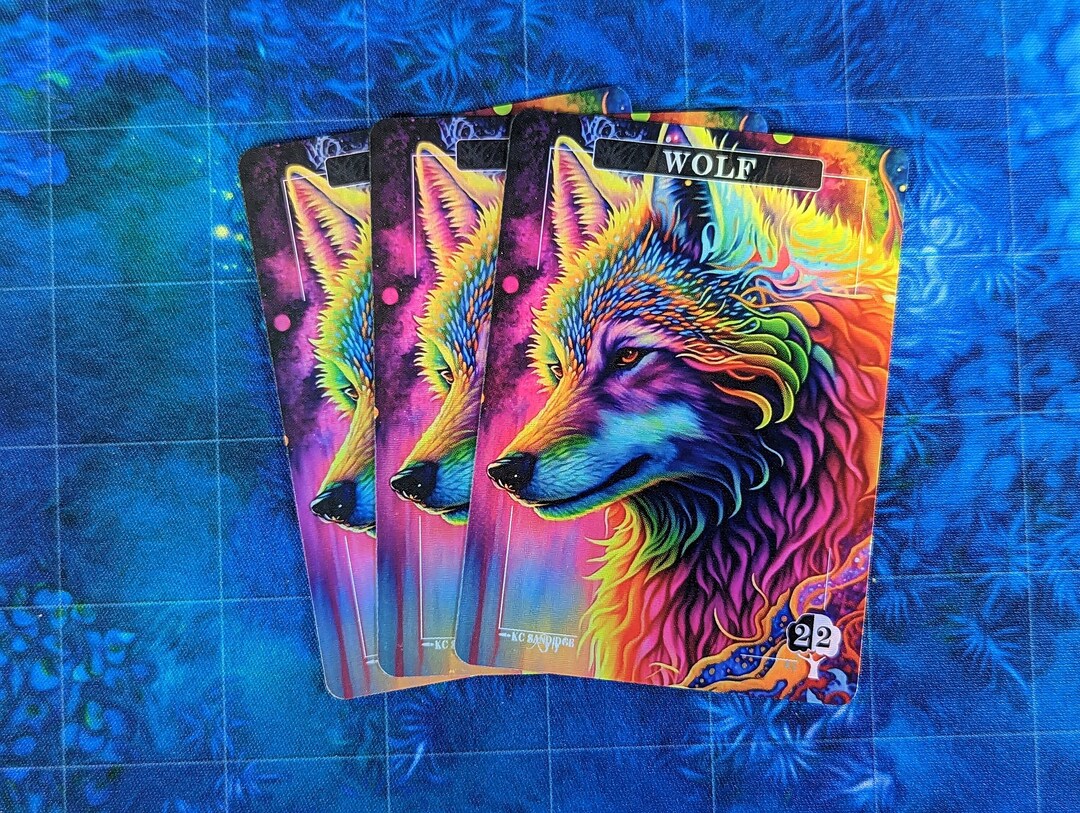 Wolf Foil Tokens Magic Proxies Full Art Proxy 3 Card Pack - Etsy