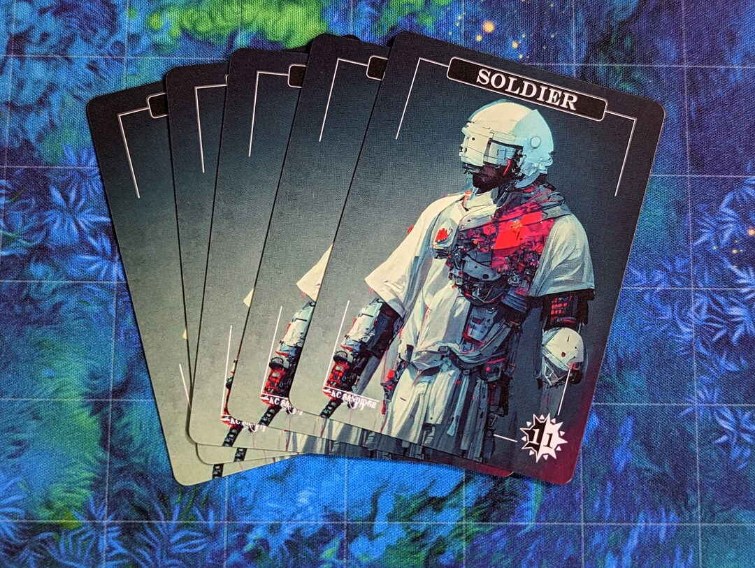 Soldier Tokens Magic Proxies Full Art Proxy 5 Card Pack - Etsy